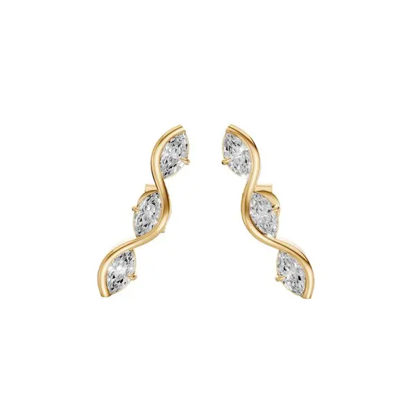 AYA FINE JEWELRY Marquise Lab Diamond Climber Earrings In 14k Gold - Yellow