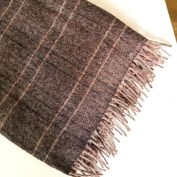 ELISKÁ Lambswool Tweed Blanket Peat
