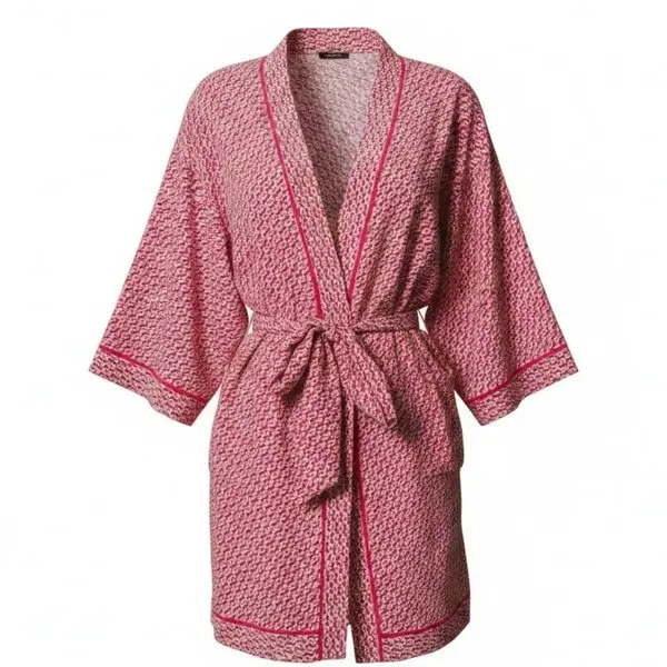 Jacques Zolty Nina Silk Kimono Jz Print - Pink