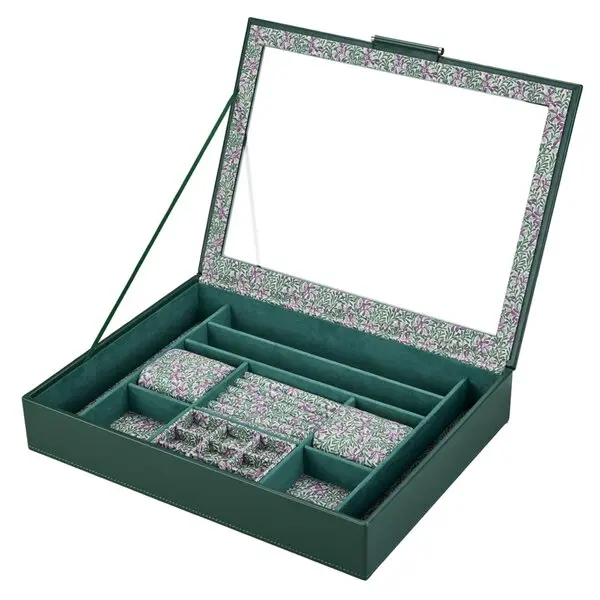 Wolf Sophia Jewellery Box With Window Forest - Green