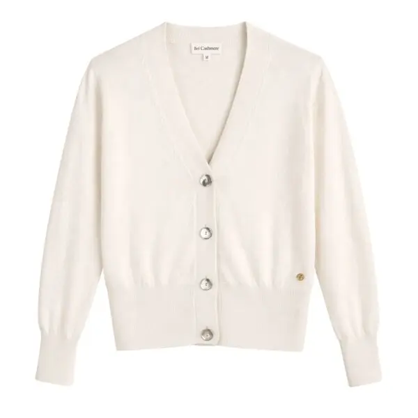 BEL CASHMERE Capri Silk And Cashmere Cardigan - White