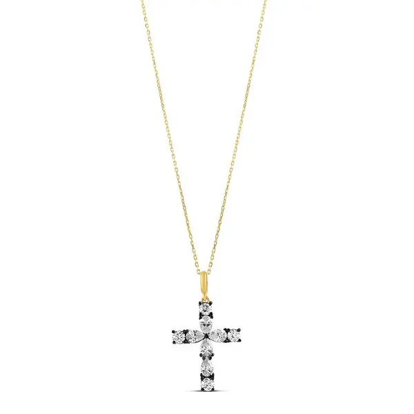 SHYMI Gold / Black Black Rhodium Mix Shape Cross