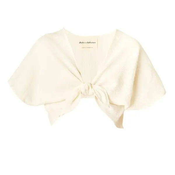 ITALIA A COLLECTION Creamy Dreamy Front Tie Top & Summer Shrug - White