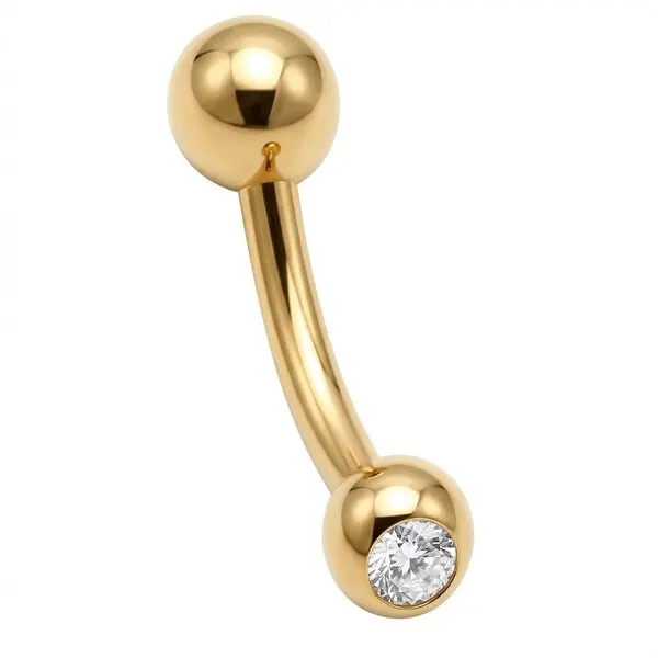 Zahav Jewelry 10k Solid Double Cz Belly Ring