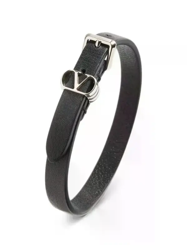 Valentino Garavani Ovalette Calfskin Bracelet - Black