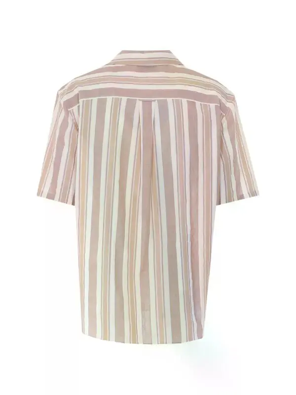 Saint Laurent Cassandre Striped Short-sleeve Shirt