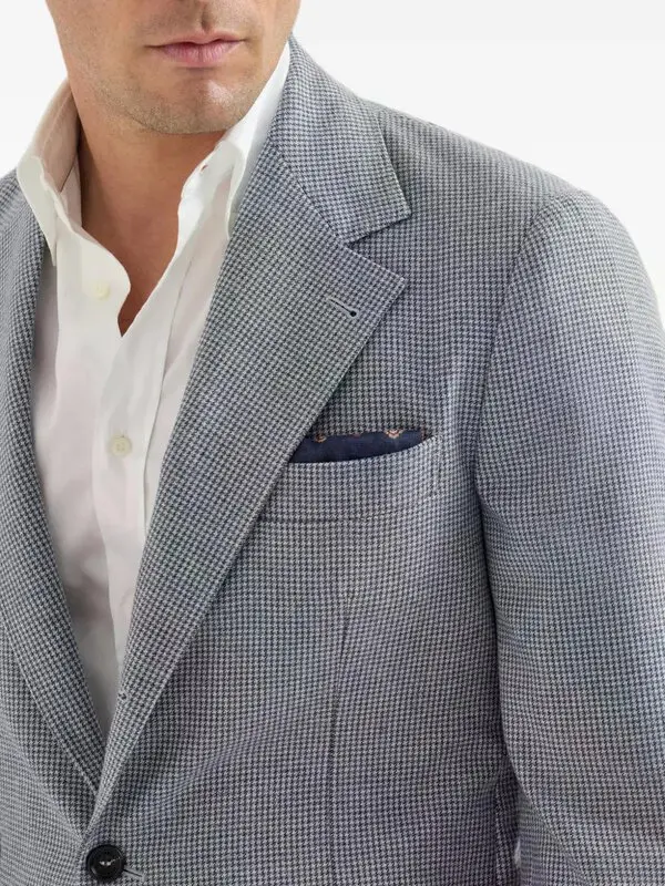 Brunello Cucinelli Cashmere And Silk Houndstooth Flannel Deconstructed Cavallo Blazer