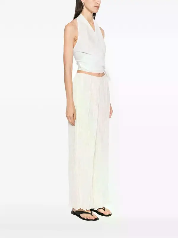 ST. AGNI Pinstripe Wrap Top