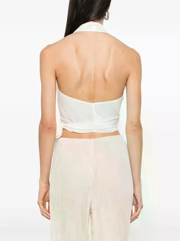 ST. AGNI Pinstripe Wrap Top