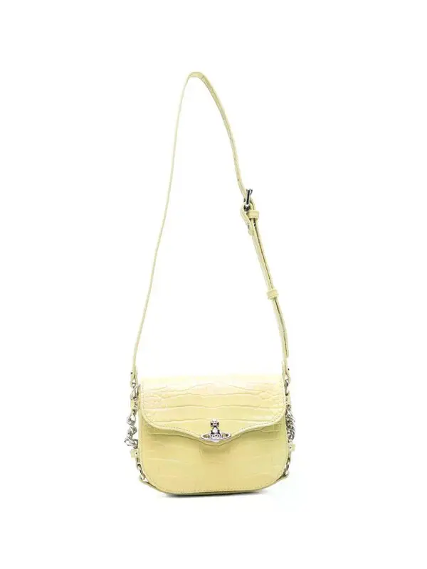 VIVIENNE WESTWOOD Hunter Croc-embossed Mini Crossbody Bag - Green