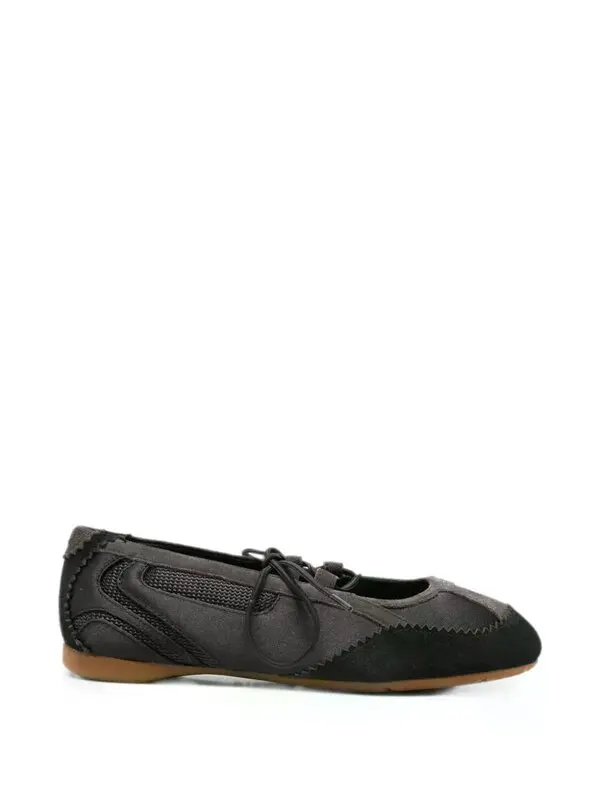 DIESEL® Lace-up Panelled Ballet Flats - Black