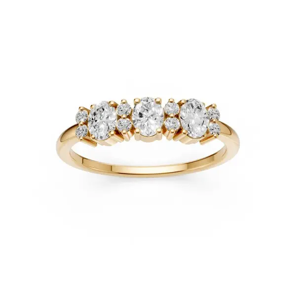 AYA FINE JEWELRY Oval Cut Lab Diamond Bridal Ring - Yellow