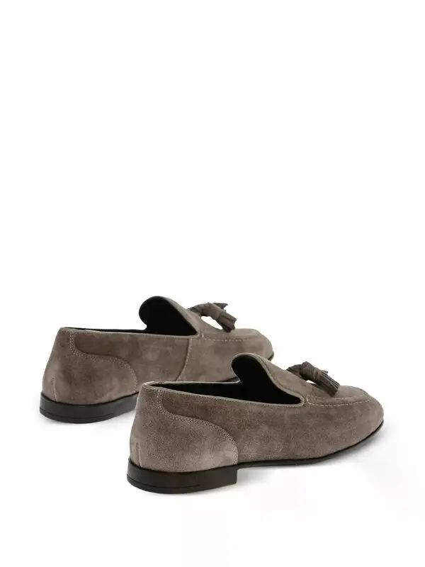 Corneliani Tassel-detail Suede Loafers - Grey