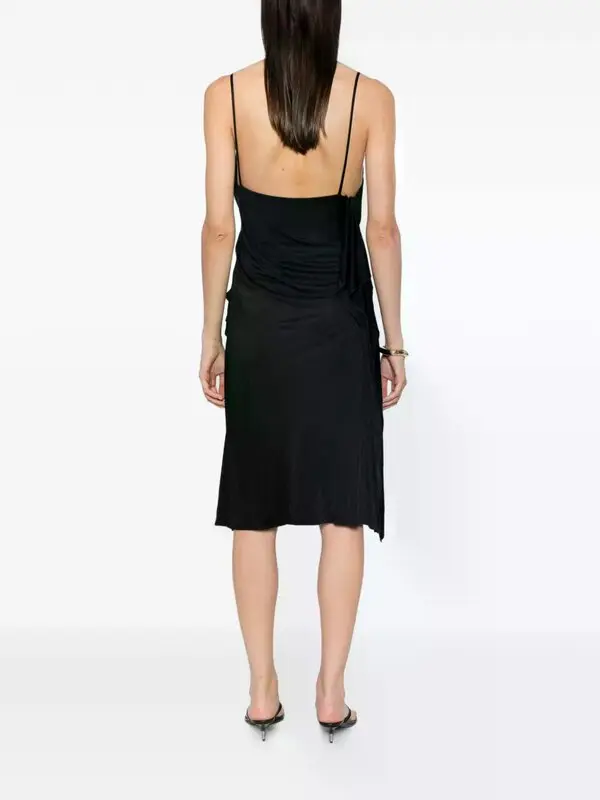 Versace Draped Ruffled Midi Dress