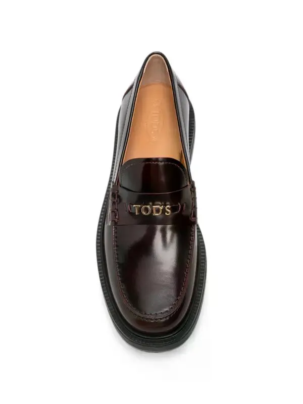 TOD'S Logo-plaque Leather Loafers