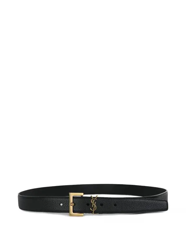 Saint Laurent Logo Plaque Belt - Black