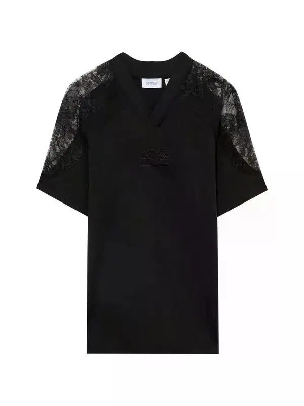 Off-White Lace Insert Soccer Dress