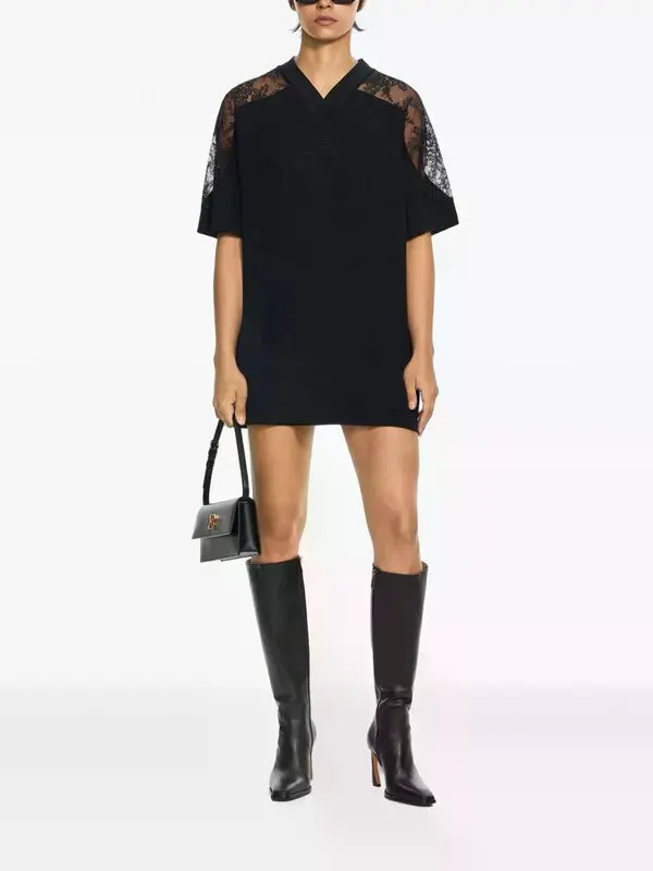 Off-White Lace Insert Soccer Dress