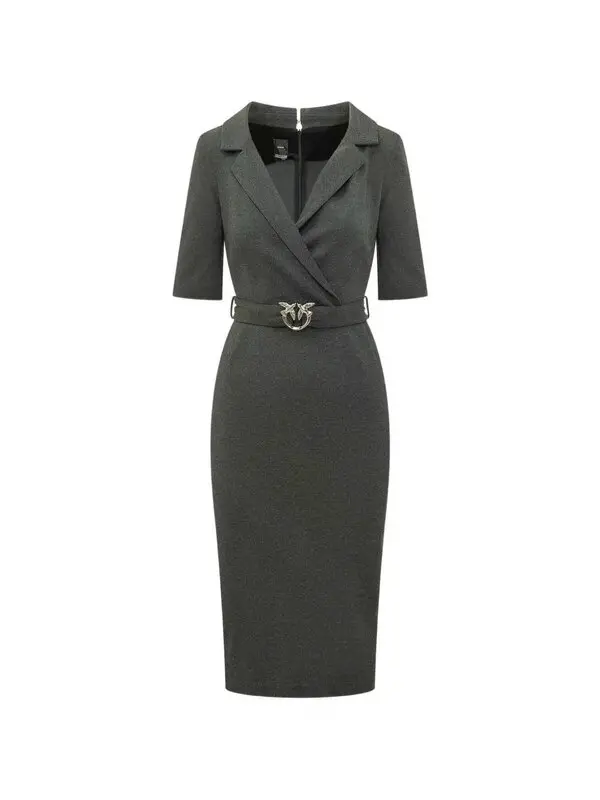 Pinko Love Birds Belted Dress - Grey
