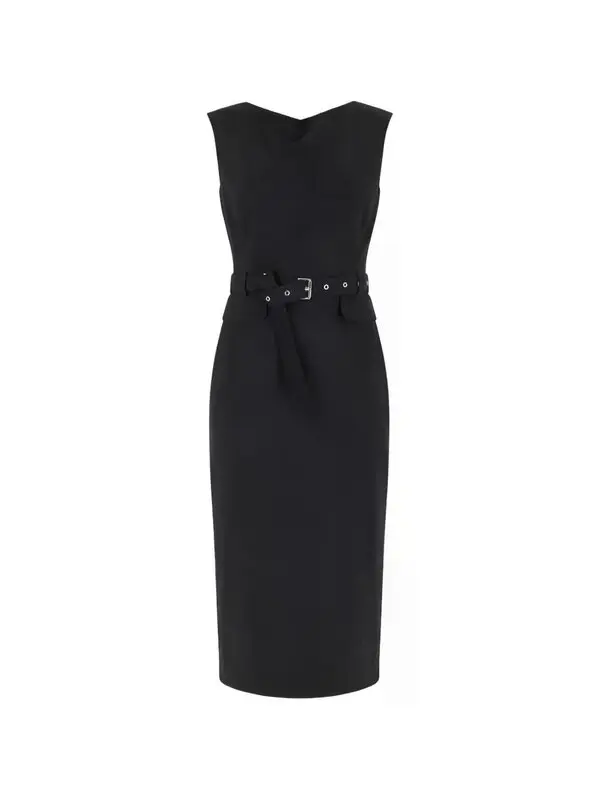 Pinko Belted Sleeveless Dress - Black