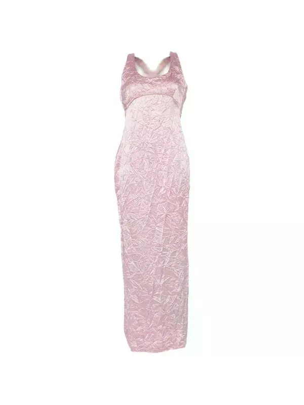 Versace Crinkled Buckle-straps Gown - Pink