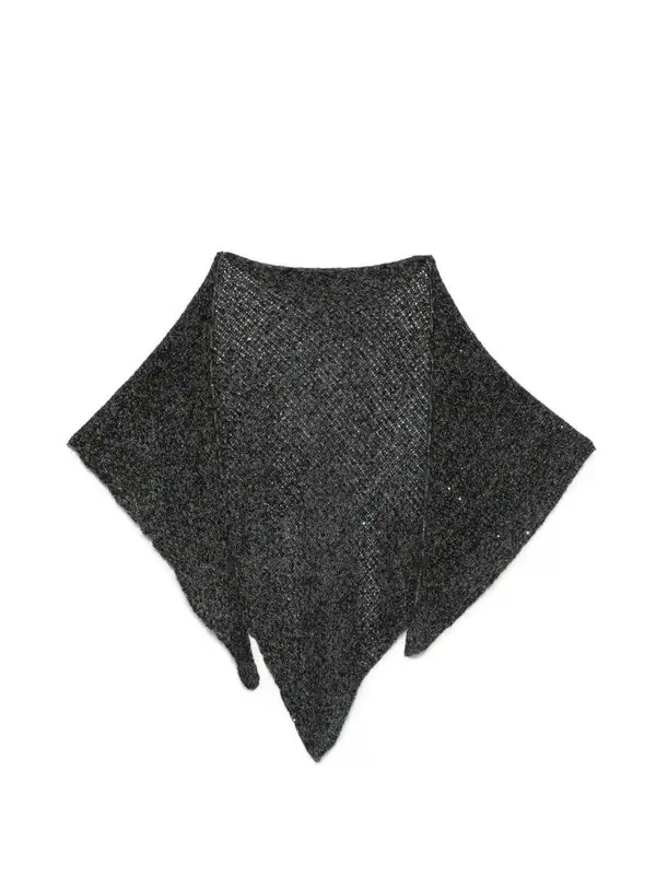 Faliero Sarti Risia Sequin-embellished Triangular Scarf - Black