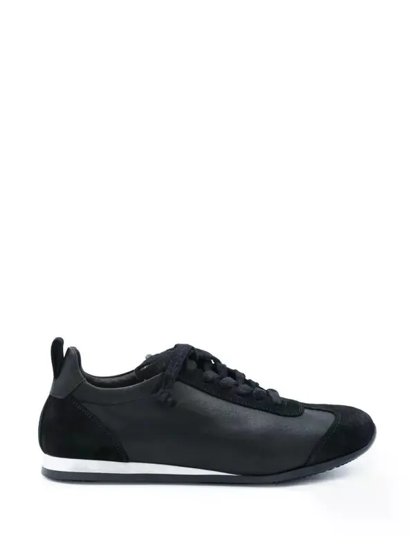 UMA WANG Suede-panelled Lace-up Sneakers - Black