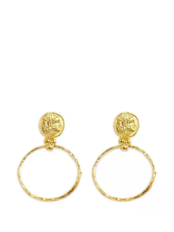 OTTOMAN HANDS Myia Roman Coin Hoop Earrings - Gold