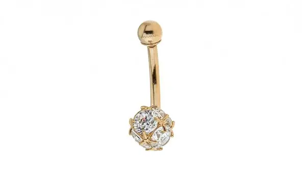 Zahav Jewelry 10k Solid Cz Belly Ring