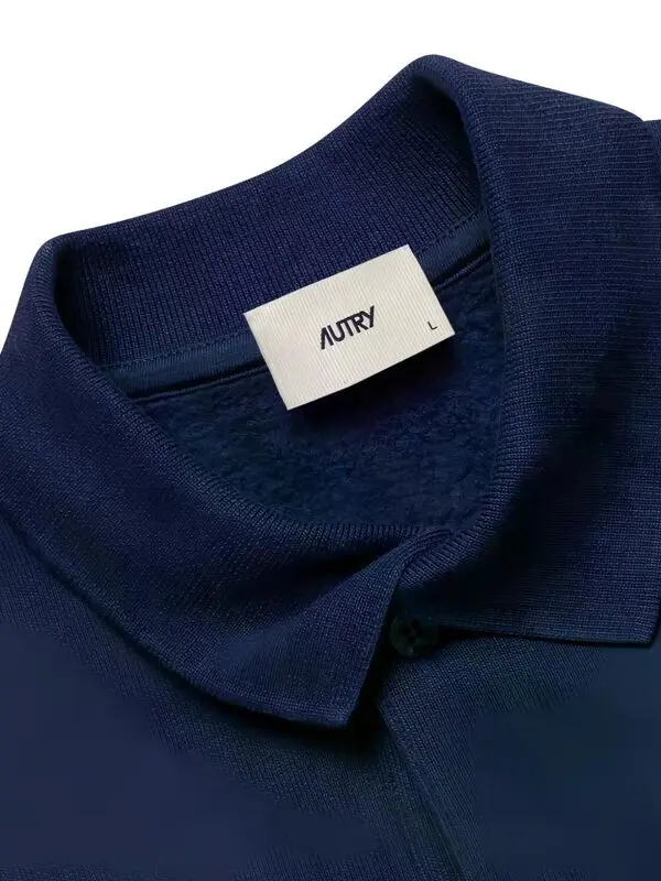 AUTRY Logo-print Polo-collar Sweatshirt