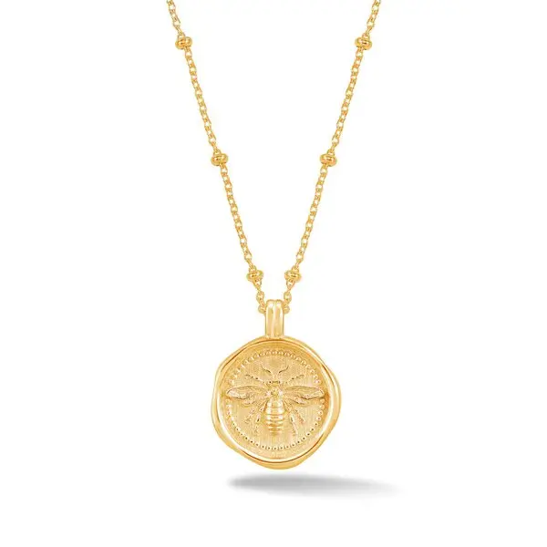 DOWER & HALL Queen Bee Talisman Necklace In Vermeil - Gold