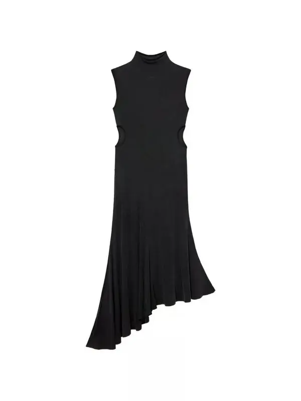Off-White Cupro Rib Meteor Asymmetric Dress