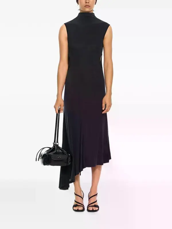 Off-White Cupro Rib Meteor Asymmetric Dress