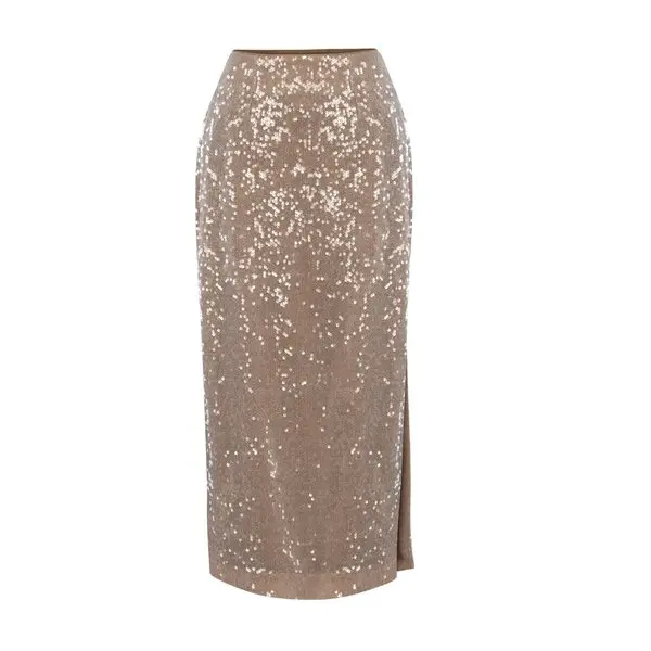 ELSAVA Lume Sequin Skirt - Silver