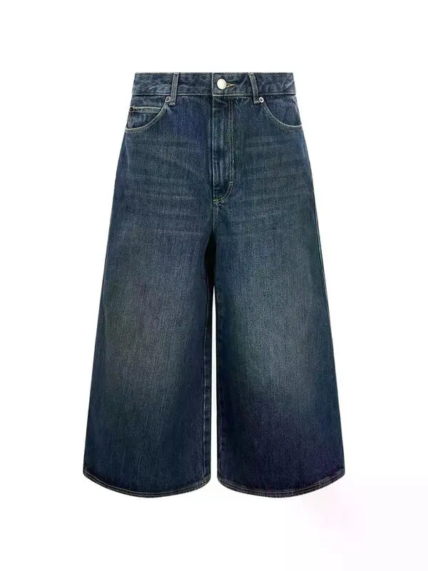 Soeur Faded Wide-leg Shorts - Blue