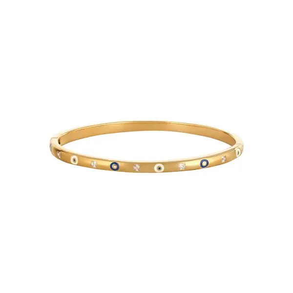 KARMA AND LUCK Soulful Rejuvenation Evil Eye Cuff Bracelet - Gold