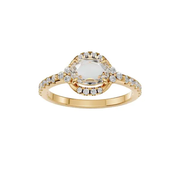 AYA FINE JEWELRY Oval Lab Diamond Halo Ring In 14k Gold - Yellow