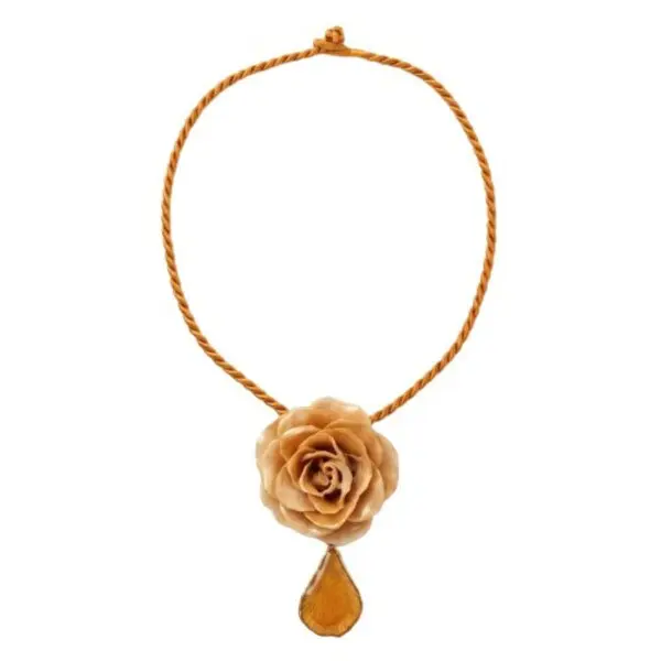 BELLUS DOMINA Neutrals Natural Rose Choker Necklace - Gold