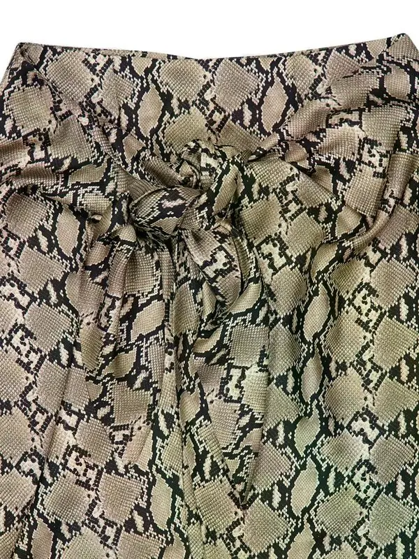 PAULA Snakeskin-print Wrap Skirt