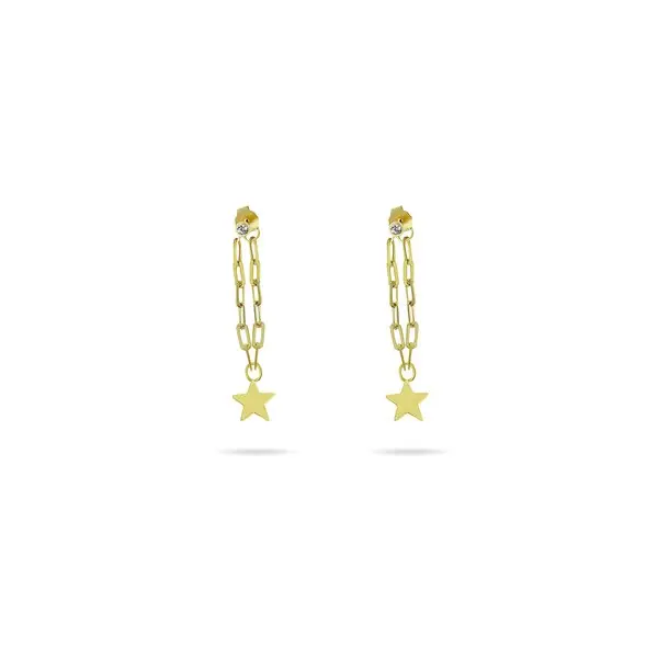 Argento Vivo Paperclip Star Drop Earring