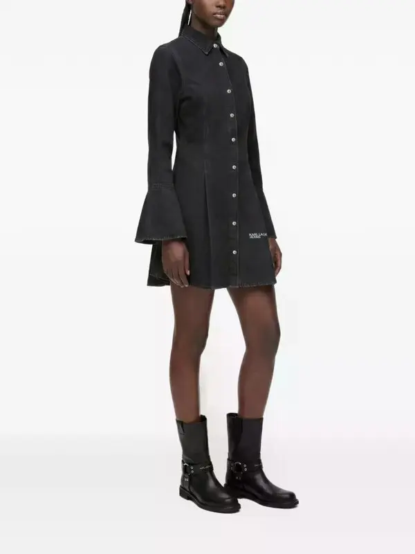 Karl Lagerfeld Denim Wide-sleeve Dress - Black