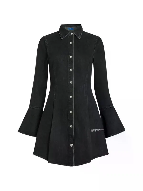 Karl Lagerfeld Denim Wide-sleeve Dress - Black