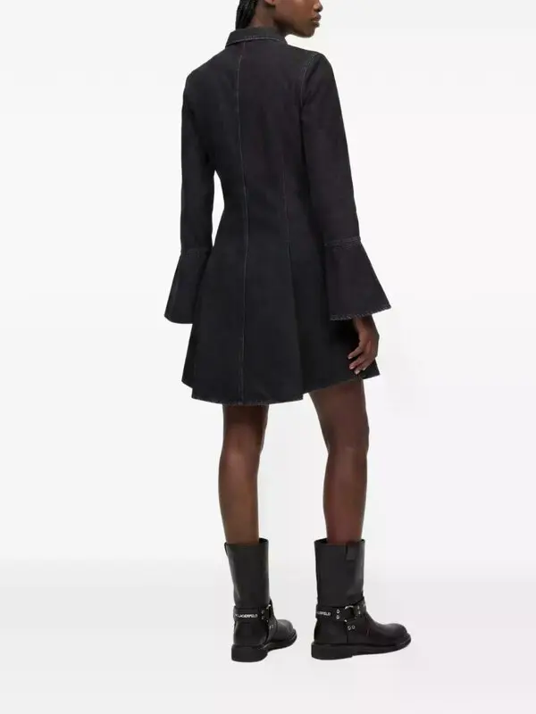 Karl Lagerfeld Denim Wide-sleeve Dress - Black