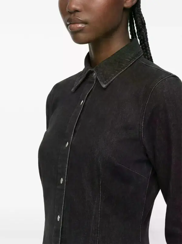 Karl Lagerfeld Denim Wide-sleeve Dress - Black