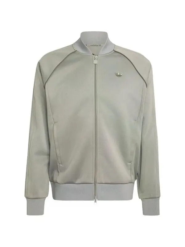 Adidas Logo-embroidered Zip-up Sweatshirt - Grey
