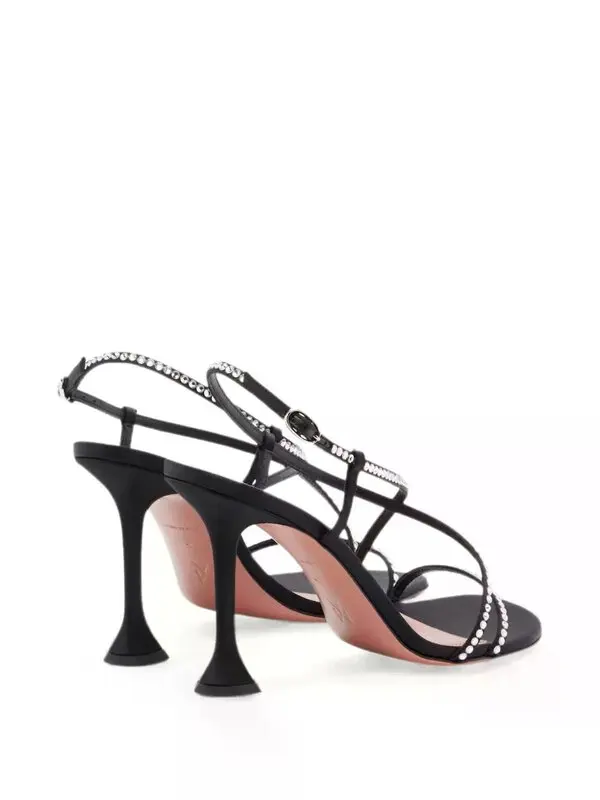 Amina Muaddi Embellished Silk Slingback Sandals