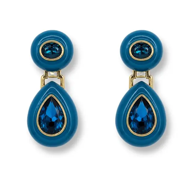 MICHAEL NASH JEWELRY Lena Sapphire Resin And Crystal Drop Earrings - Blue