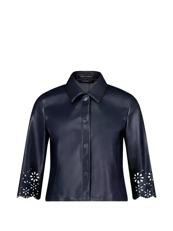 BETTY BARCLAY Classic-collar Perforated-detail Jacket