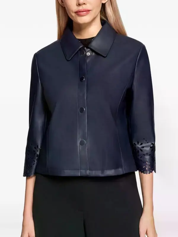 BETTY BARCLAY Classic-collar Perforated-detail Jacket