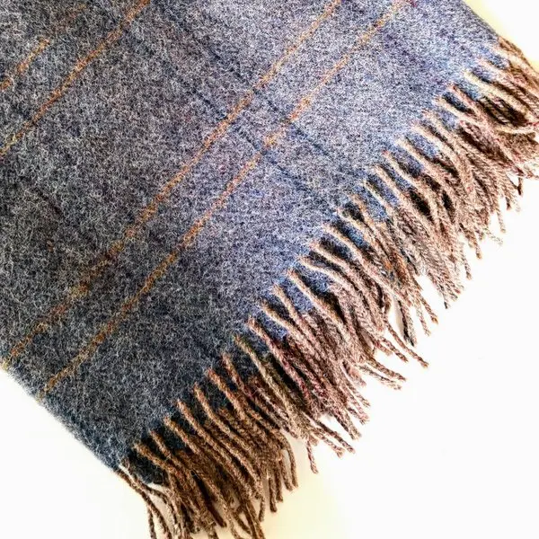 ELISKÁ Lambswool Tweed Blanket Denim